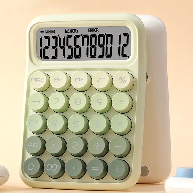 EASY-READ CALCULATOR DESKTOP Reliable Mechanical Pushbutton with Lcd ...