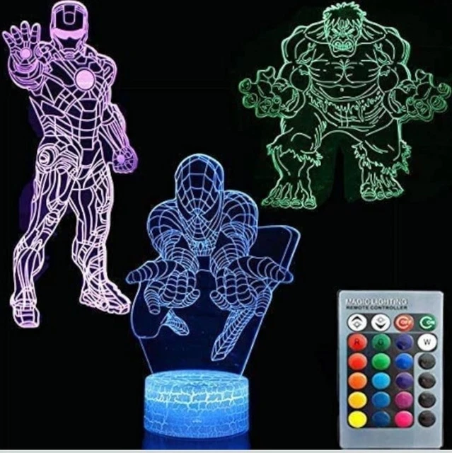 3D LED NIGHT Light Illusion Lamp (3 Pack) boys £9.99 - PicClick UK