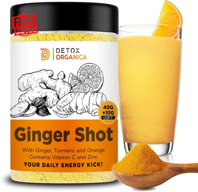 GINGER SHOTS-60 SERVINGS-GINGER and Turmeric Shot Powder-Drink ...