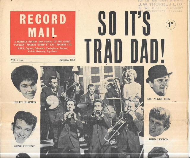 VINTAGE RECORD MAIL music paper Vol 5 No 1 Jan 1962 Cliff Richard £2.28 ...