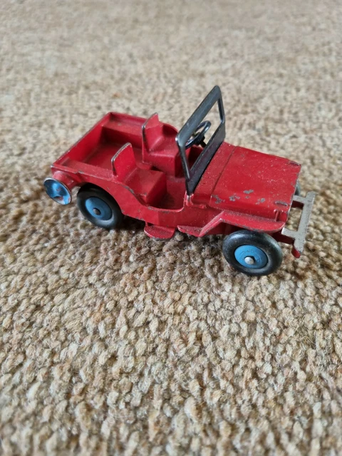 DINKY TOYS MECCANO VINTAGE DIECAST JEEP IN RED WITH RED HUBS 25y 1948 ...