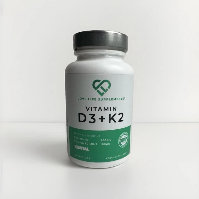 LOVE LIFE SUPPLEMENTS Vitamin D3 + K2 (K2VITAL) £11.46 - PicClick UK