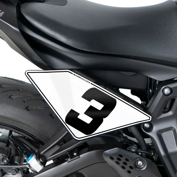 BARRACUDA NUMBER TABLE + 2 White Stickers Yamaha Mt-07 2021 [No Numbers ...