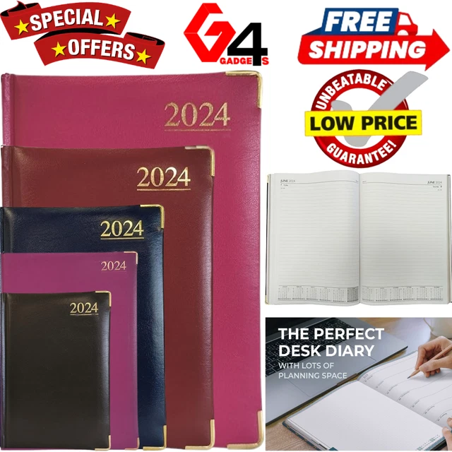 2024 A4/A5 DAY A Page & Week To View Diary Yearly Diary Journal and ...