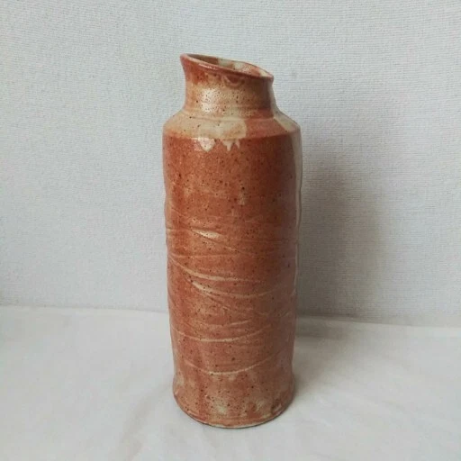 HEAVY RUSTIC STONEWARE Pottery Vase 9" Drip Glaze Primitive Handmade ...