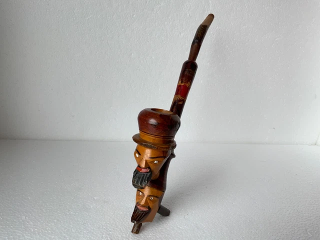 VINTAGE TOBACCO HAND Carved 2 Face Cherry Wood Pipe - The Tyrolean ...