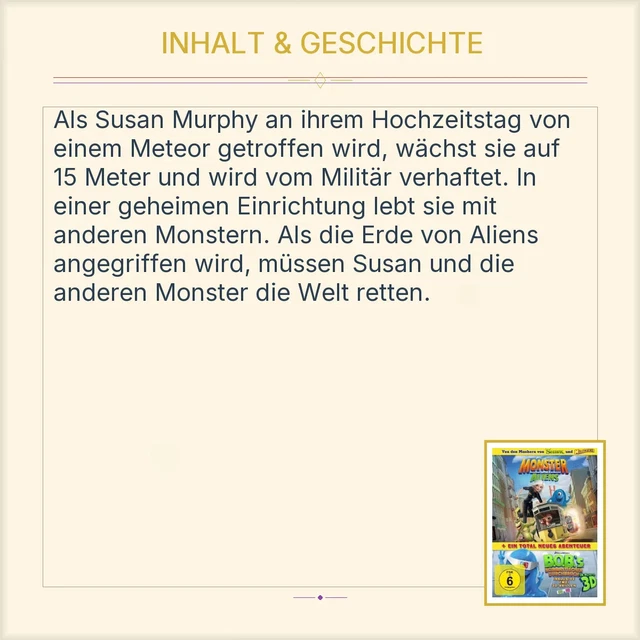 MONSTER UND ALIENS DVD DreamWorks Animationsfilm inkl. B.O.B.'s ...