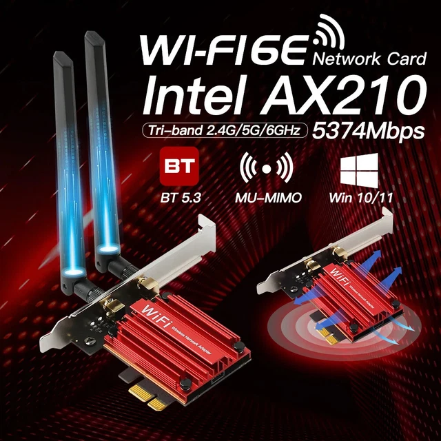 5374MBPS WIFI 6E Intel AX210 Bluetooth 5.3 Tri Band 2.4G/5G/6Ghz AX210NGW $39.80 - PicClick