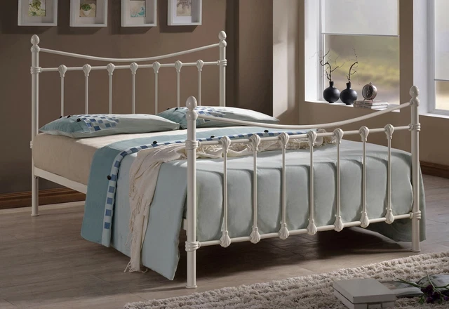 FLORIDA METAL BED Frame Ivory | Traditional Victorian Design Single ...
