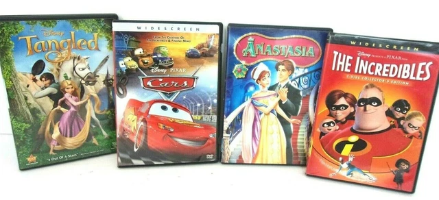 DVD MOVIE DISCS Set Of 4 Anastasia Tangled Cars And The Incredibles IN ...
