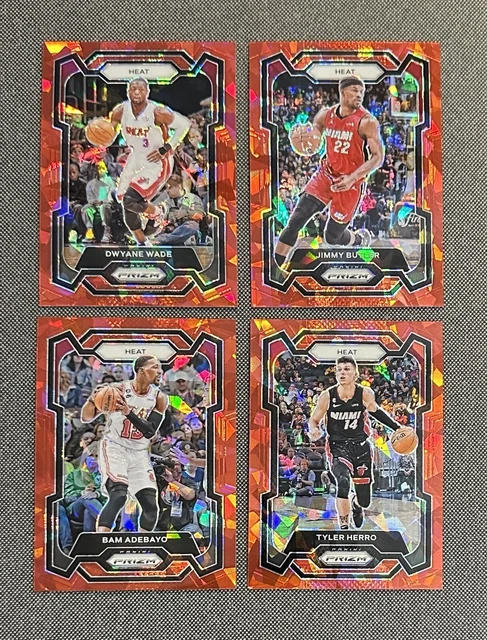 DWYANE WADE/JIMMY BUTLER/BAM ADEBAYO/TYLER HERRO 2023-24 Prizm GLACE ...