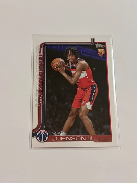 TOPPS 2025-26 NBA Baskeball Tre Johnson III Rookie Washing Wizards ...