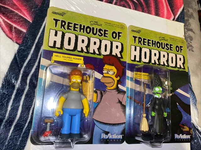 THE SIMPSONS REACTION Tree House of Horror Figures Hell Toupee & Witch ...