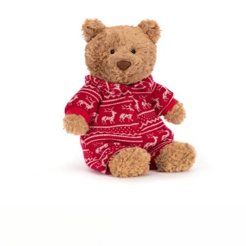JELLYCAT BARTHOLOMEW BEAR Winter Pyjamas - Retired Collectable ...