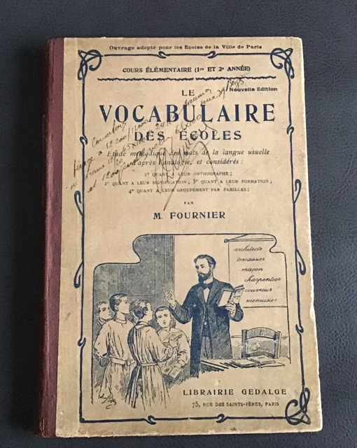 LE VOCABULAIRE DES Ecoles. Cours Élémentaire 1ere Et 2eme année M ...