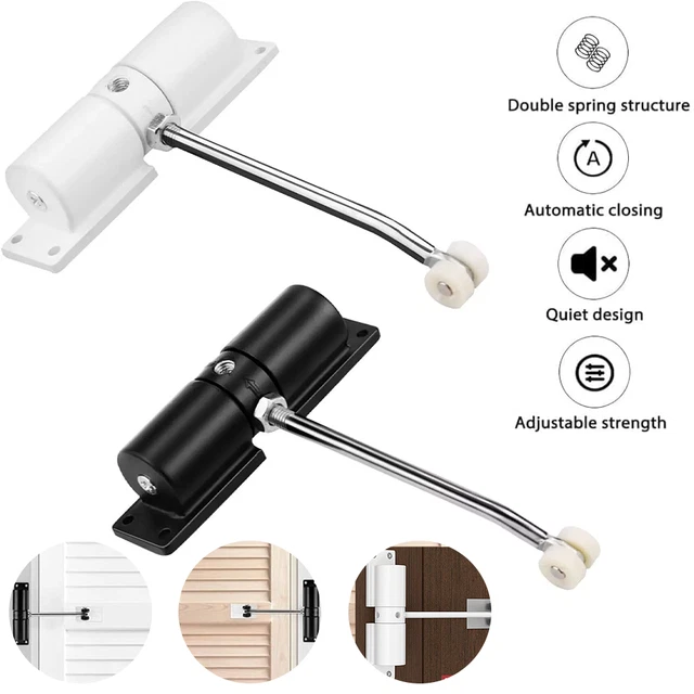 ADJUSTABLE HEAVY DUTY Automatic Surface Mounted Door Gate Closer Spring ...