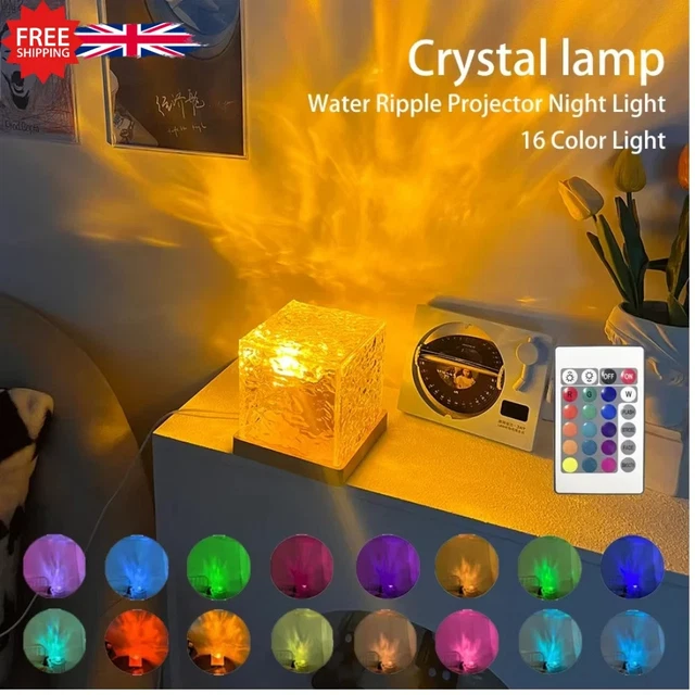 REMOTE AURORA PROJECTOR Lamp Cube Northern Lights Dynamic Water Wave ...