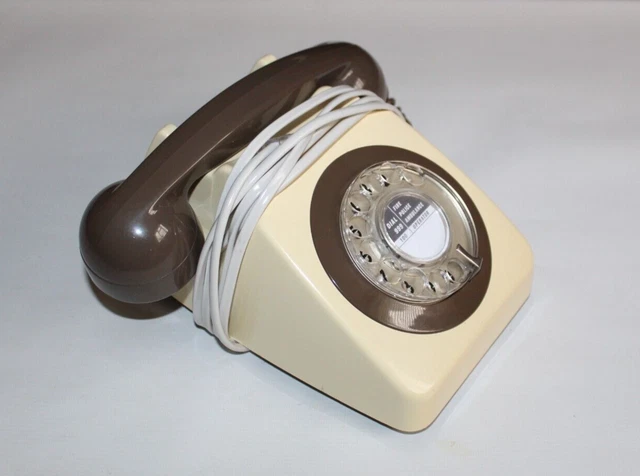 RETRO ROTARY DIAL 746 Model Telephone Cream And Brown With BT Plug £19. ...