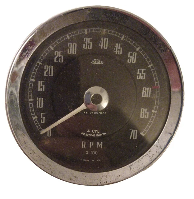 VINTAGE BRITISH JAEGER 7000 RPM Rev Counter - 100mm Dia - MG / Triumph ...