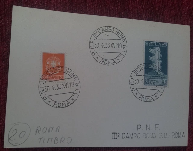 PARTITO NAZIONALE FASCISTA Terzo Campo Roma Gil 1936 EUR 3,20 - PicClick FR