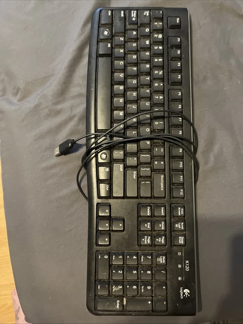 LOGITECH K120 WIRED Keyboard for Windows, USB Plug-and-Play, Full ...