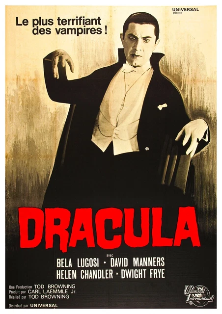 REPRODUCTION VINTAGE &DRACULA 1966 - French" Horror Movie Poster, Size ...