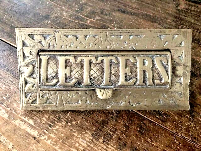 VINTAGE HEAVY BRASS Letter Box Cover - Letters £35.00 - PicClick UK
