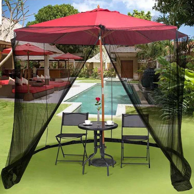 10FT UMBRELLA TABLE Screen Cover Mosquito Bug Insect Net Outdoor Patio ...