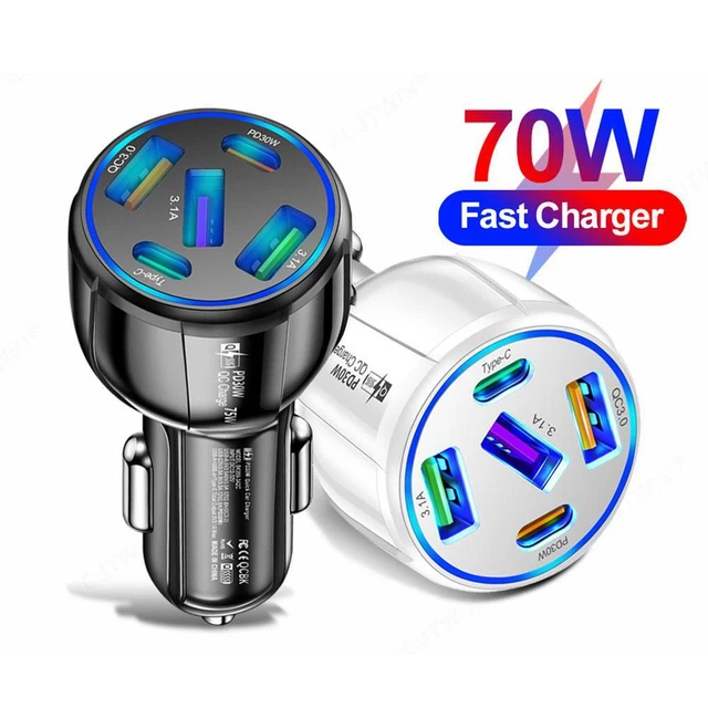 ADAPTATEUR PRISE UNIVERSEL pour chargeur voiture rapide 70W 3USB + 2PD ...