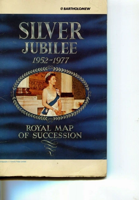 BARTHOLOMEW'S ROYAL MAP of Succession Silver Jubilee 1977 £2.99 ...