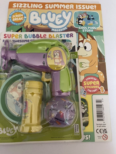 BLUEY MAGAZINE, ISSUE 43, Super Bubble Blaster Set £12.94 - PicClick UK