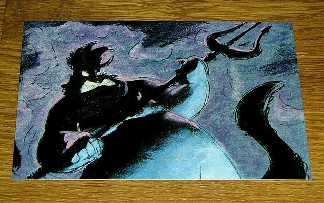 DISNEY VILLAIN POSTCARD ~ Little Mermaid ~ Ursula With Trident~ Concept ...