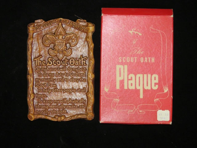 BOY SCOUTS OF America The Scout Oath Plaque No. 5098 with Box BSA £17. ...