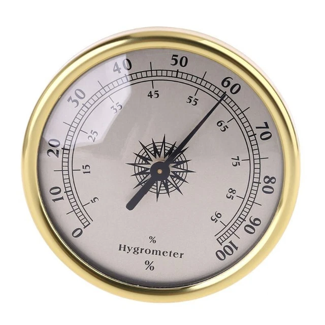 ROUND GOLD 0~(RH) Hygrometer Humidity Meter Scale Measuring Outdoor ...