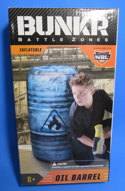 BUNKR BATTLE ZONES Inflatable Oil Barrel Blaster Play Obstacle Course ...