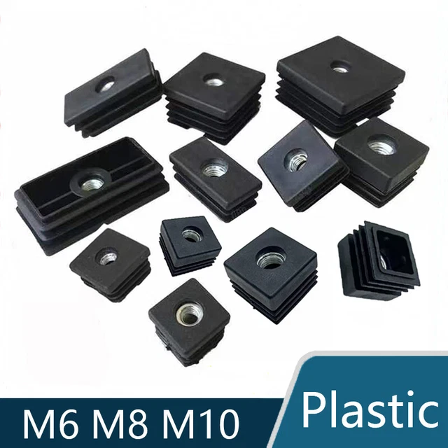 THREADED PLUG PLUG stopper square tube slat stoppers threaded M6 M8 M10 ...
