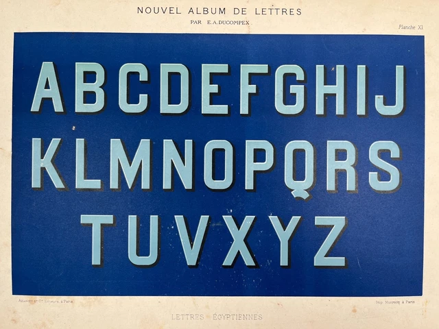 ANCIENNE PLANCHE ABÉCÉDAIRE Modèle de Lettres Police pour Peintre en Bâtiment 11 EUR 30,00 ...