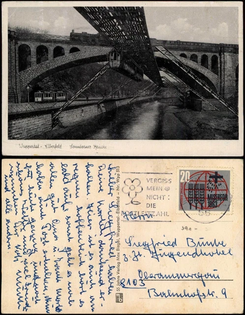 ELBERFELD-WUPPERTAL SONNBORNER-BRÜCKE DAMPFLOK Schwebebahn# 1961 EUR 5,40 - PicClick DE