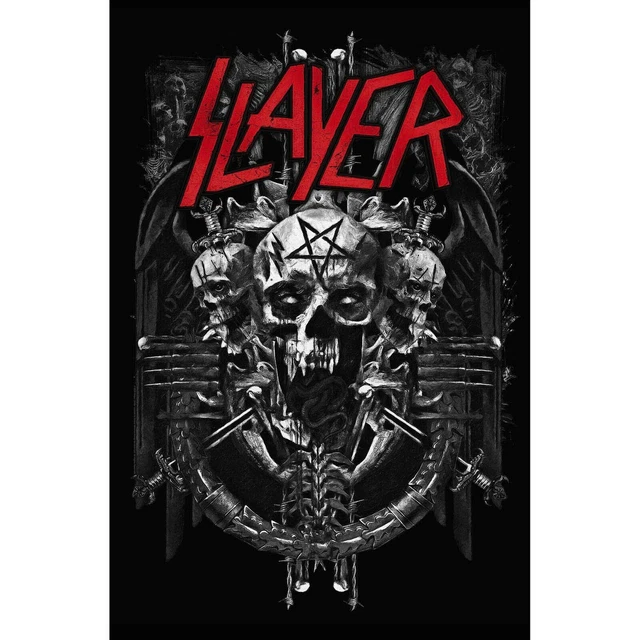 SLAYER DEMONIC POSTER Flag Fabric Textile Wall Banner Official Metal ...
