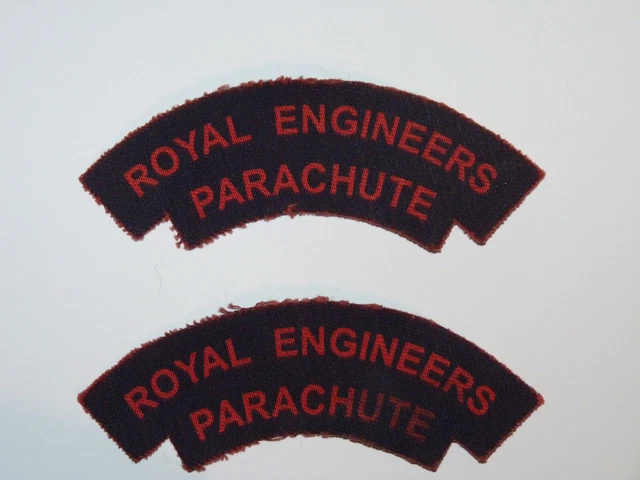 BRITISH ARMY ROYAL Engineers Parachute Shoulder Titles Badges Patches WWII repro £21.00 ...