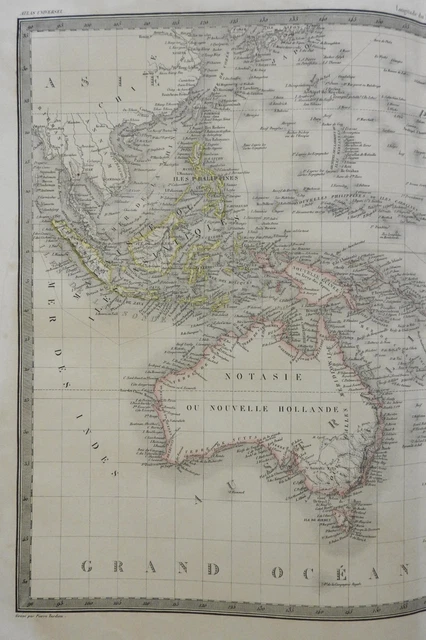 OCEANIA AUSTRALIA NEW Zealand Polynesia Indonesia 1848 Lapie large ...