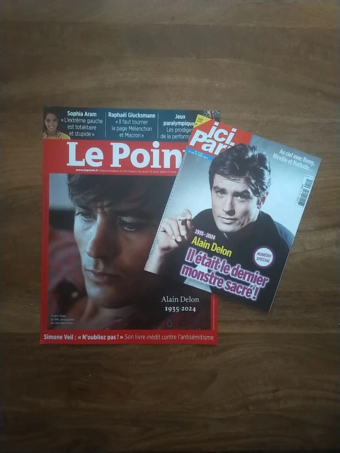 POSTER ALAIN DELON Le Point+ Ici Paris Spécial Hommage - Août 2024 EUR ...