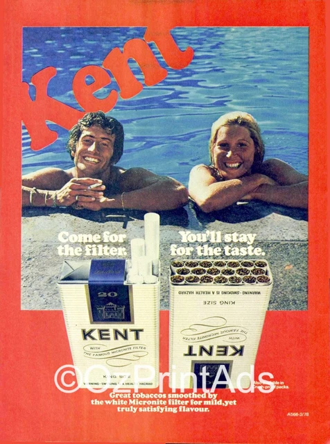 VINTAGE AUSTRALIAN ORIGINAL Print Ad - 1978 KENT FILTERED CIGARETTES ...