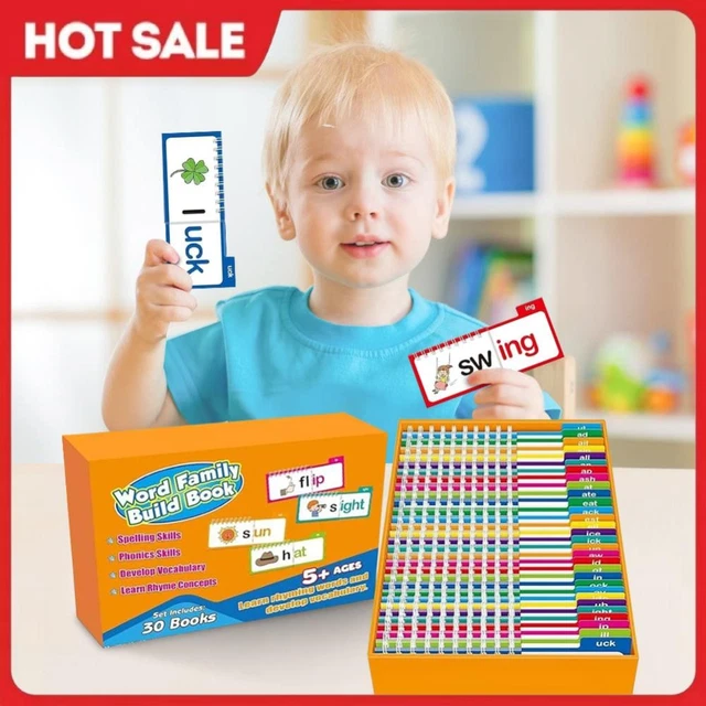 CVC WORD FLIP Chart Vowel Word Flashcards Educational Word Builder Game ...