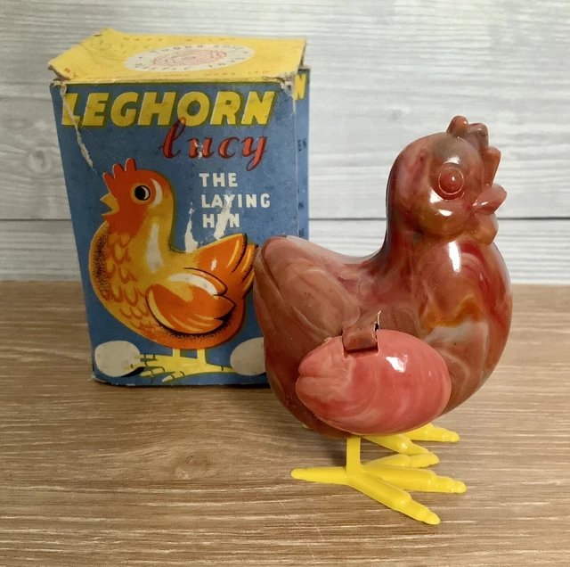 LEGHORN LUCY VINTAGE Toy Egg Laying Hen by Tudor Rose Plastic Toys ...