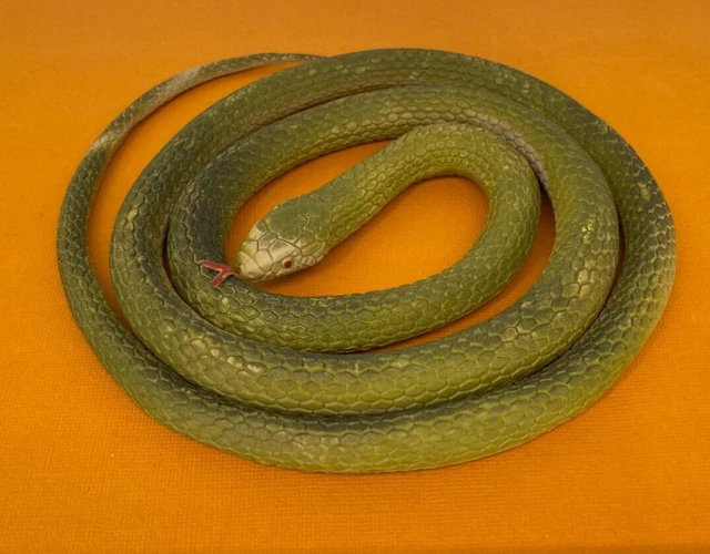 VINTAGE - DARK Green Heavy Rubber Snake Toy #2 $15.00 - PicClick AU