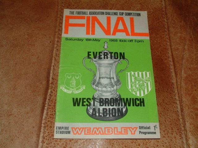 1968 FA CUP Final Everton v West Bromwich Albion WBA Brom ottime ...