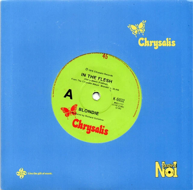 BLONDIE IN THE FLESH Australian GREEN Label CHRYSALIS Records RARE 7 ...