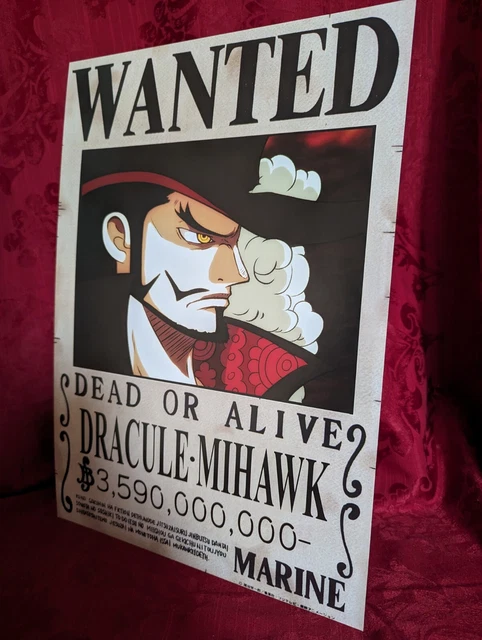 ONE PIECE WANTED BOUNTY POSTER DRACULE MIHAWK|anime|manga|A3 EUR 11,36 ...