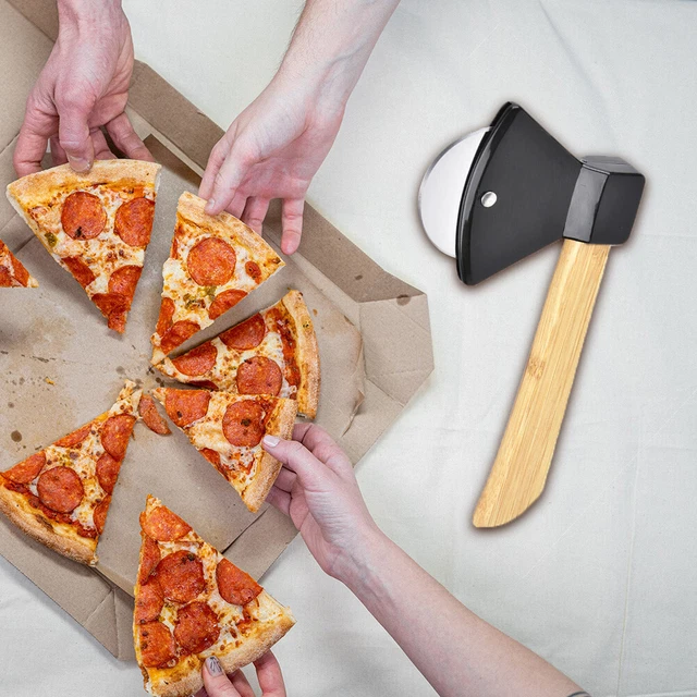 PIZZA WHEEL GRATER Bamboo Handle Pizza Cutter Ideal Present Kitchen £7. ...